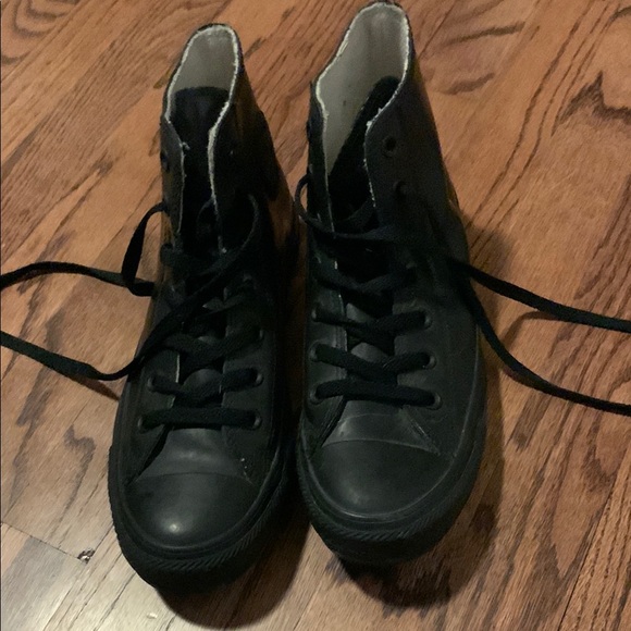 Converse | Shoes | Converse Black Hightop Sneakers With Rubber Soles ...